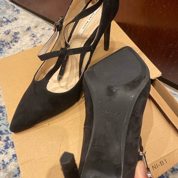 Shoes | Zara Basic High Heel With Strap Pointy | Poshmark